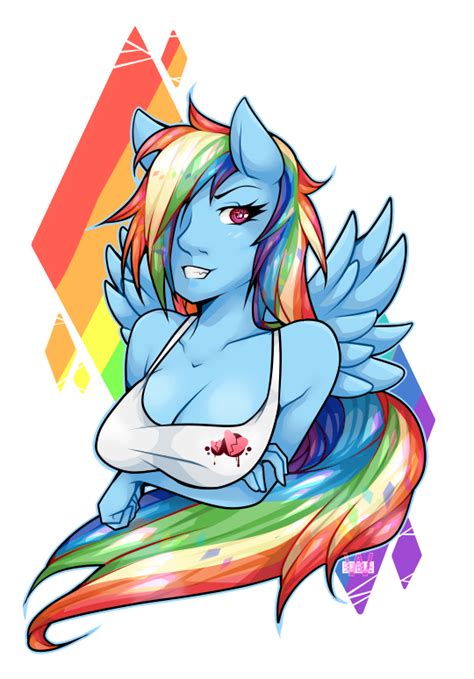 1238872 Suggestive Artistweepinbelly Rainbow Dash Anthro G4 Big Breasts Breasts Bust