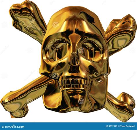 Gold Skull And Cross Bones Stock Illustration Illustration Of Cross