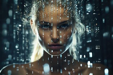 Premium Ai Image A Humanoid Cyber Girl With A Neural Network