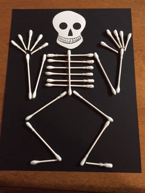 How To Make A Skeleton With Q Tip Cotton Swabs Recycled Crafts