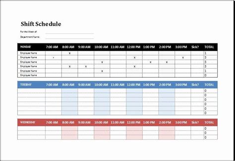 Monthly Shift Schedule Template Inspirational Employee Shift Schedule Generator Excel Template