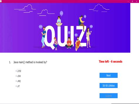 Quiz Application Using Java Swing Sejal