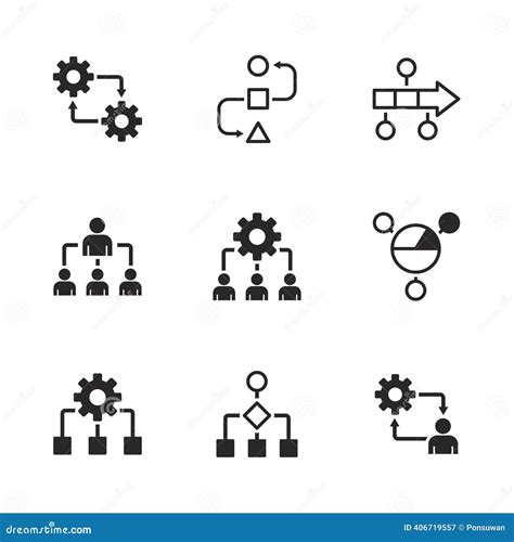 Workflow Process Coordination Icon Vector Illustration Cartoondealer