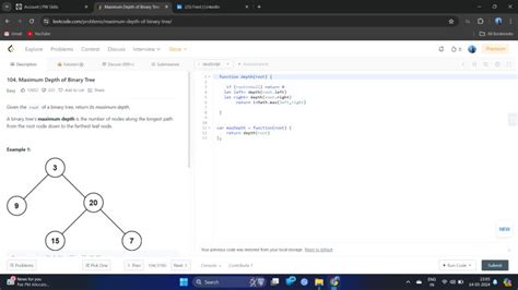 day 94 🚀 today i tackled the maximum depth of a bt diameter of a bt and balanced bt problems