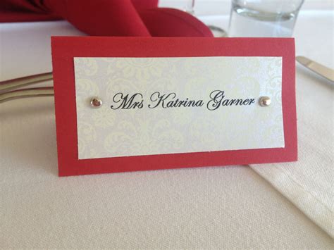 Red Name Tag Wedding