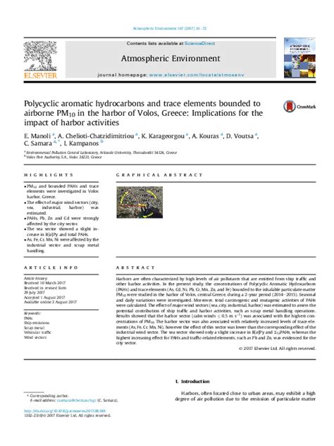 Pdf Polycyclic Aromatic Hydrocarbons And Trace Elements Bounded To