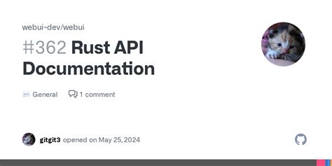 Rust API Documentation Webui Dev Webui Discussion 362 GitHub