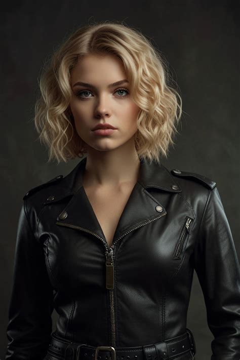 Blonde Girl With Curly Hair And Leather By Darkmonster1238 On Deviantart