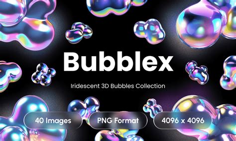 Bubblex Holographic Iridescent 3D Liquid Bubbles Collection Figma