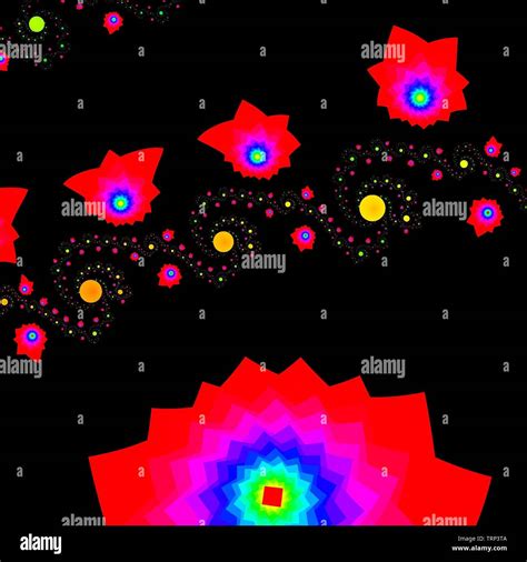 Computer Graphics Image Of The Fractal Behaviour Of A Mathematical Function Iterating Complex