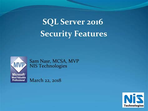 Sql Server 2016 Security Features Ppt