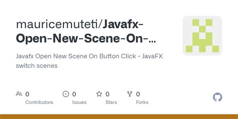 Github Mauricemuteti Javafx Open New Scene On Button Click Javafx