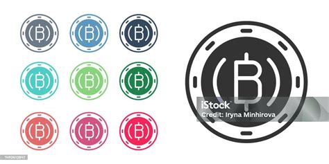 Black Cryptocurrency Coin Bitcoin Icon Isolated On White Background Physical Bit Coin Blockchain