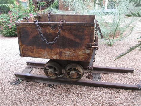 Lot Antique Ore Cart And Tracks
