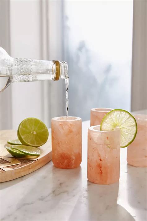 Himalayan Salt Shot Glass Set Of 4 Urban Outfitters