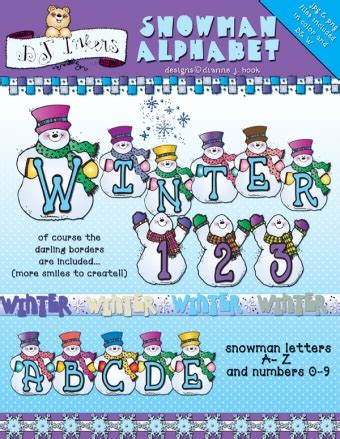 Snowman Clip Art Holding Letters Of The Alphabet By DJ Inkers