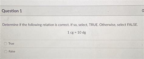 Solved Determine If The Following Relation Is Correct If Chegg