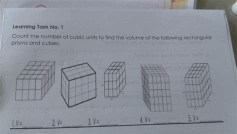 Solved Learning Task No Count The Number Of Cubic Units To Find The Volume Of The Following