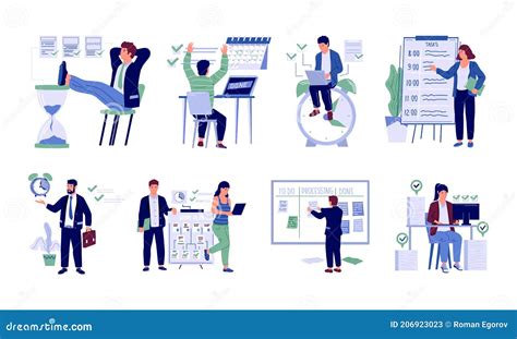 Time Management Business People Planning Work Process Employees Have