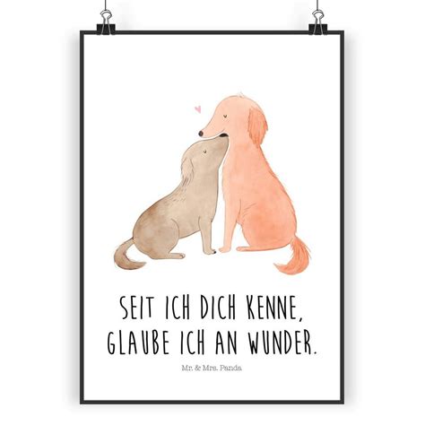 Mr And Mrs Panda Poster Din A5 Hunde Liebe Weiß Geschenk Vertrauen