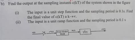 Solved B Find The Output At The Sampling Instants Ckt Of