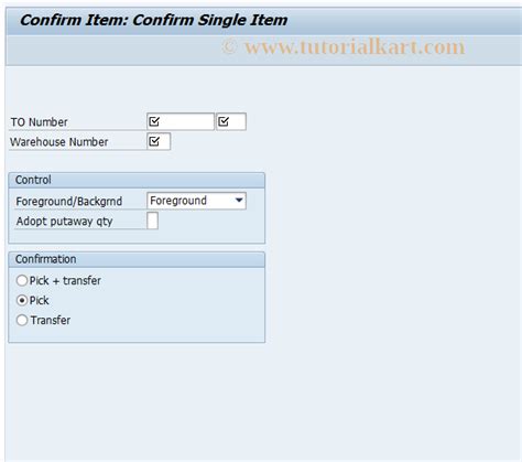 Lt1b Sap Tcode Confirm To Item Pick