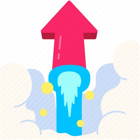 Rocket Arrow Sign Explosion Simulation Business Growth Icon