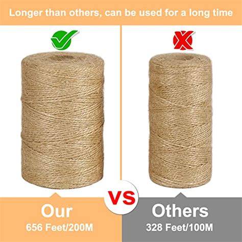 Vivifying Jute Twine 656 Feet 2ply Thin Natural Twine String For Crafts T Wrapping