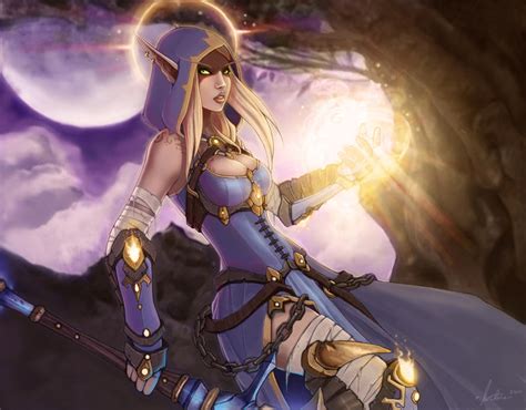 Wow Belf Priest By Riniwebster On Deviantart