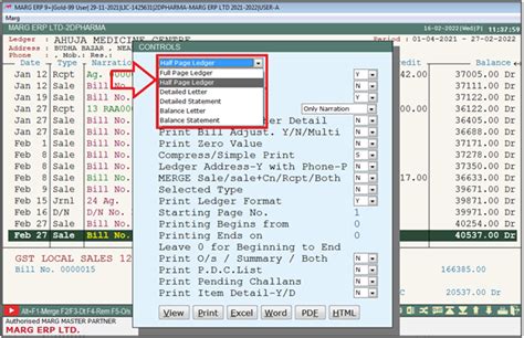 How To Print Ledger Transaction Of Selected Ledger In Marg Software