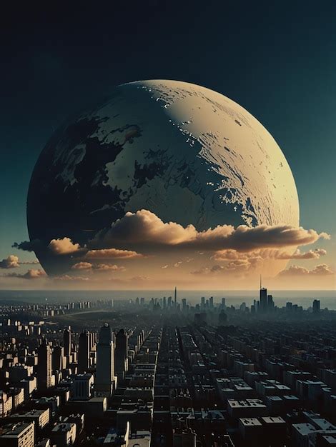 Premium Photo A Planet Is Passing Over The Earth