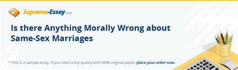 Is There Anything Morally Wrong About Same Sex Marriages Read A