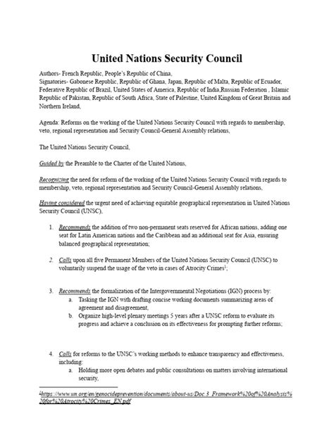 Unsc Draft Resolution 11 Mun Pdf United Nations Security Council