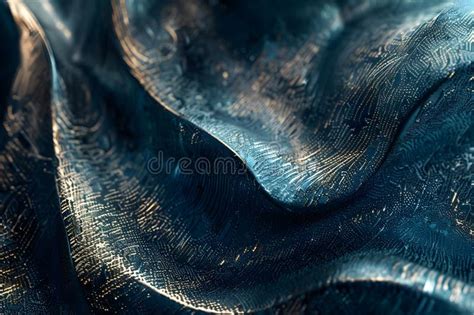 Abstract Dark Blue And Gold Texture Waves Of Intricate Patterns Flow Dynamically Creating A