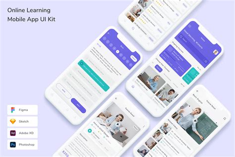 Online Learning Mobile App Ui Kit Graphic By Betush · Creative Fabrica