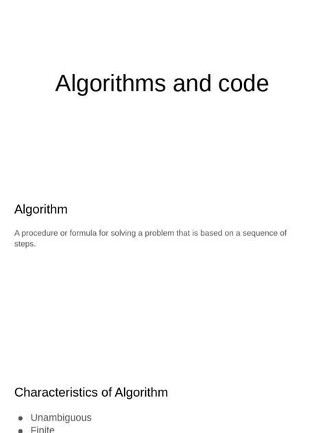 Algorithms And Code Pdf