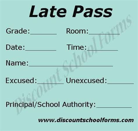 We Provides Late Pass Late Slips And Late Passes For All Schools And Collages