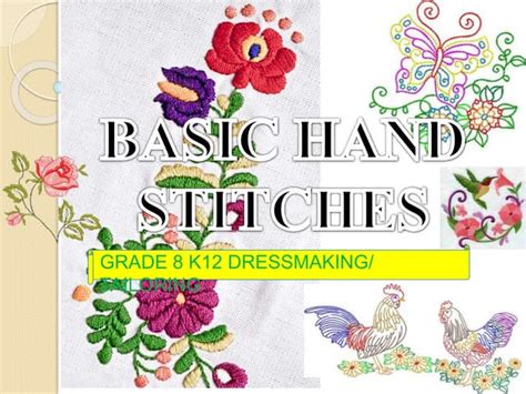 Basic Hand Stiches Ppt
