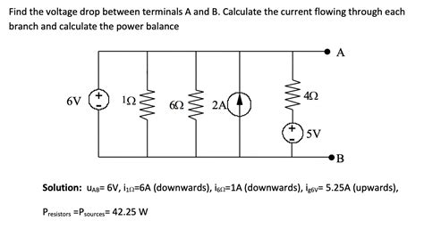 solved find the voltage drop between terminals a and b
