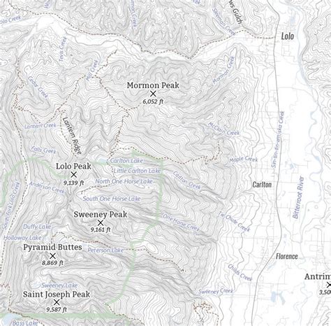 Bitterroot Valley Map Bitterroot Valley Bitterroot Range Lolo Montana