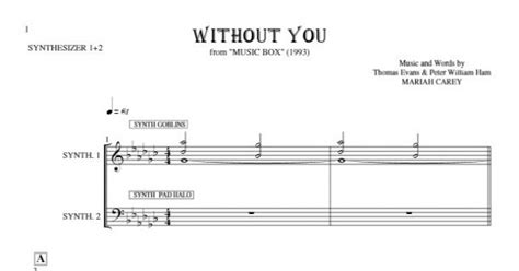 Without You Notes For Synthesizer Synth Goblins String Ensemble