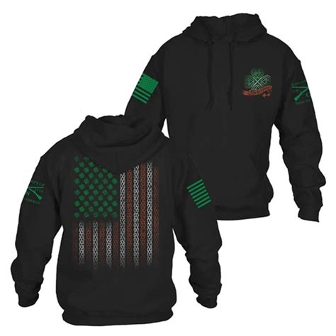Mens Grunt Style Hoodies Irish Colors Flag
