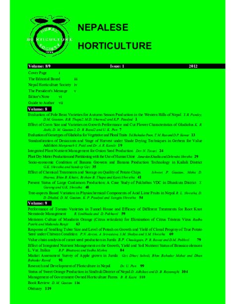 Pdf Status Of Sweet Orange Junar Production In Sindhuli District Of Nepal