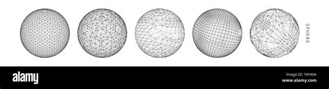 Sphere With Connected Lines Global Digital Connections Wireframe Illustration Abstract 3d