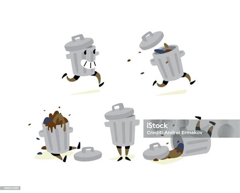 다른 상황에서 수 있습니다 쓰레기의 그림 벡터 스티커 쓰레기 청소기용 캐릭터 쓰레기를 버리는 것은 금지되어 있습니다 자연을 돌보고 쓰레기를 꺼내십시오 마스코트 매립지 의