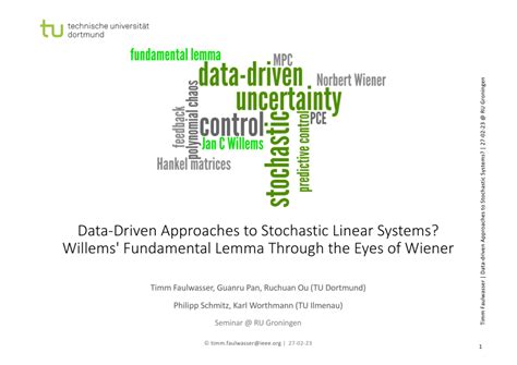 Pdf Data Driven Approaches To Stochastic Linear Systems Willems