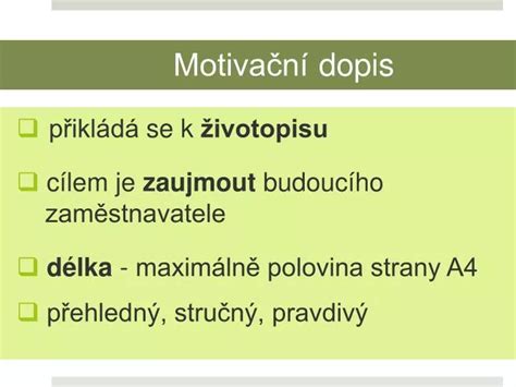 PPT Motivační dopis PowerPoint Presentation free download ID 3872001