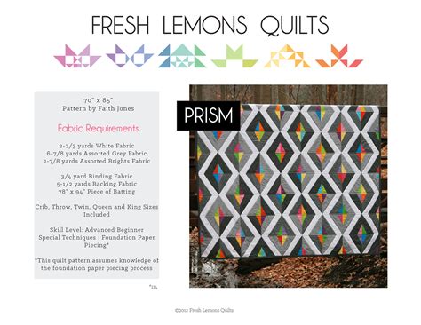 Modern Quilt Pattern Prism Pdf Etsy