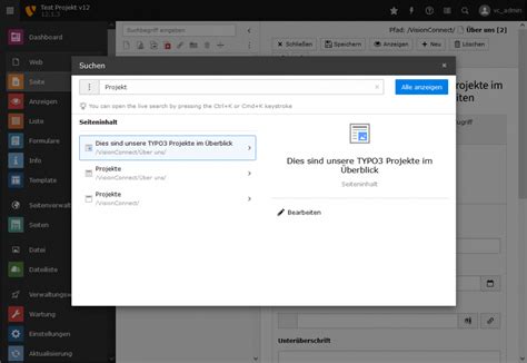 TYPO3 V12 1 Ein Erster Blick VisionConnect TYPO3 CMS Wordpress