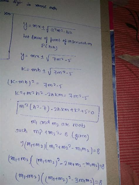 Find The Equation Of The Locus Of The Point Intersection Of The Two